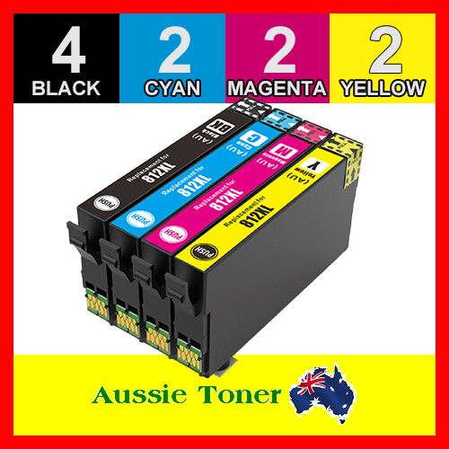 10x Generic Ink 812 812XL for Epson WorkForce WF-7830 WF-7840 WF-7845 ...