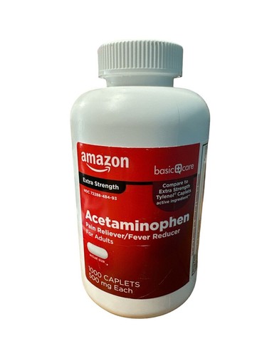 Basic Care Extra Strength Acetaminophen 500 mg 500 Caplets Ex 06/24 ...