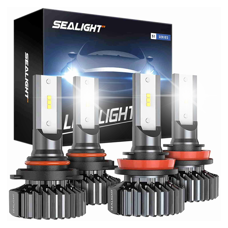 SEALIGHT S1 9005/HB3 H11/H9/H8 60W 6000K White IP67 LED Headlight Bulbs 2 Pairs | eBay