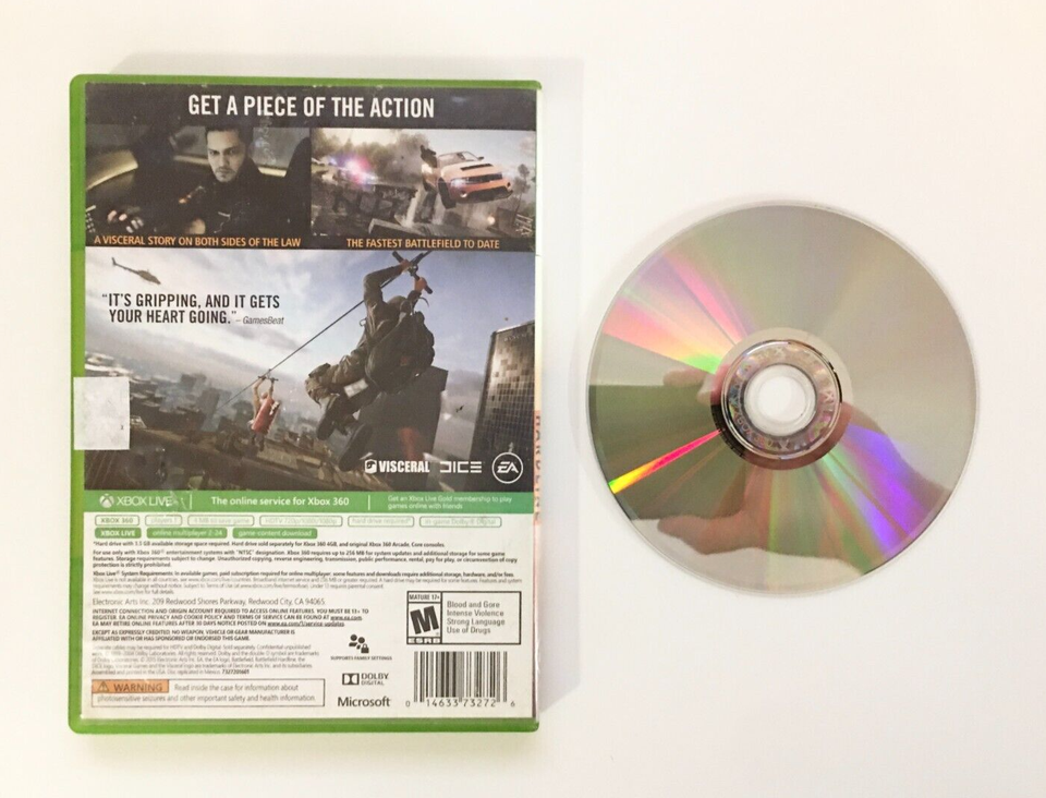 Battlefield Hardline (Microsoft Xbox 360, 2015) EA Games - Box & Game ...