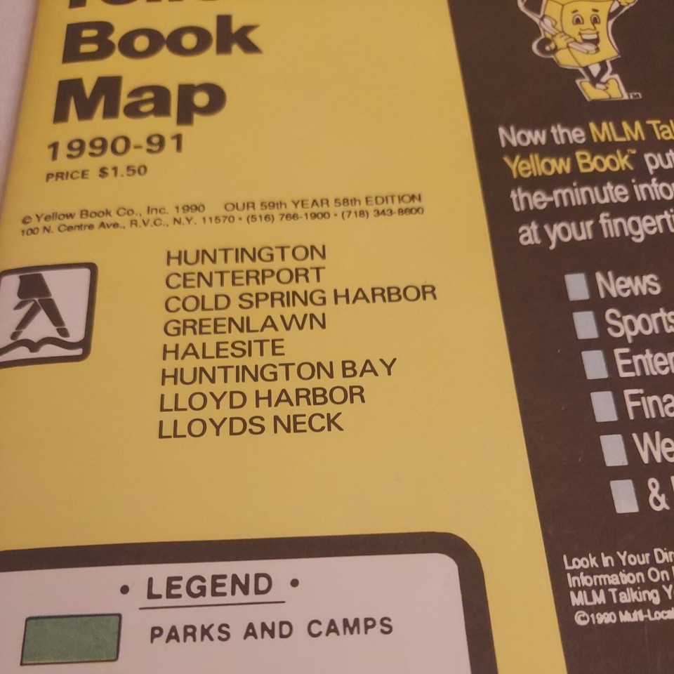 Vintage 1990-1991 Talking Yellow Book Map Of Long Island, New York | eBay