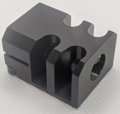 1/2x28 9mm Muzzle Brake, Black Anodized, 10-degree, for Glock 17/19 ...