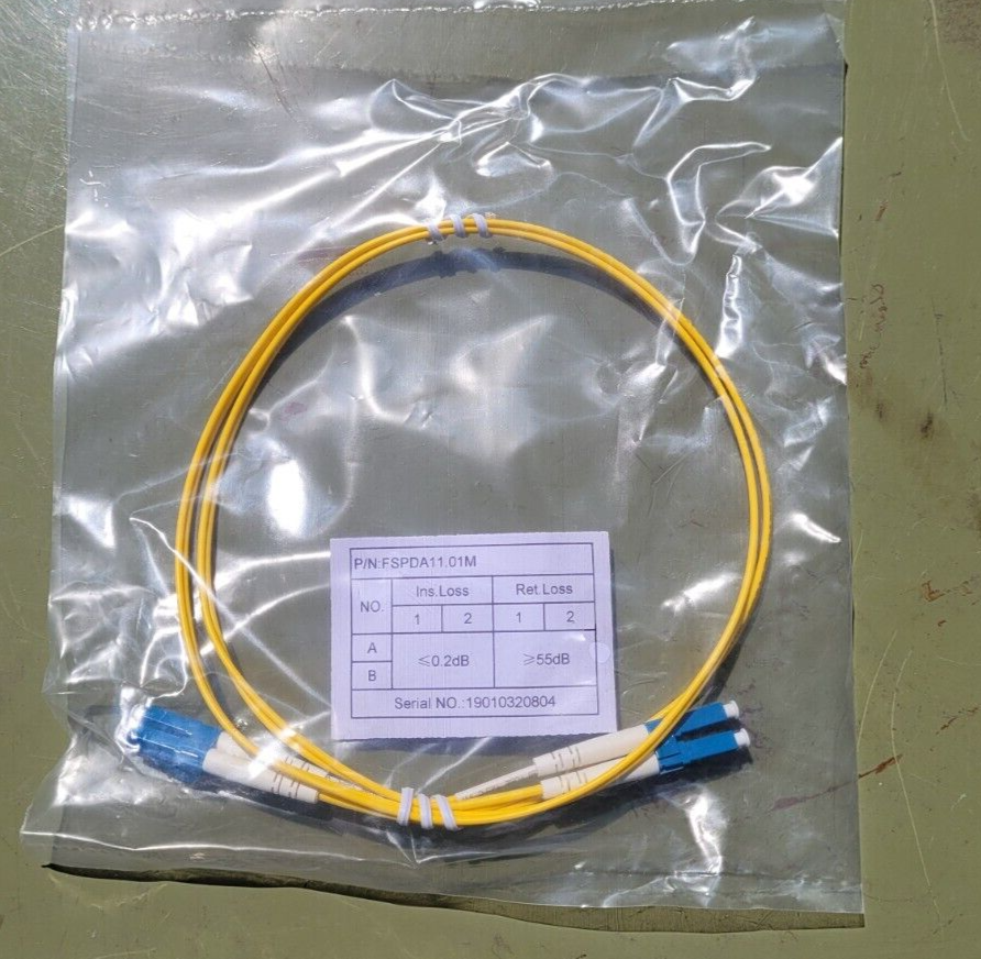 BRAND NEW FS FSPDA11.02M SINGLE MODE FIBER OPTIC CABLE 1 METER LC/LC ...