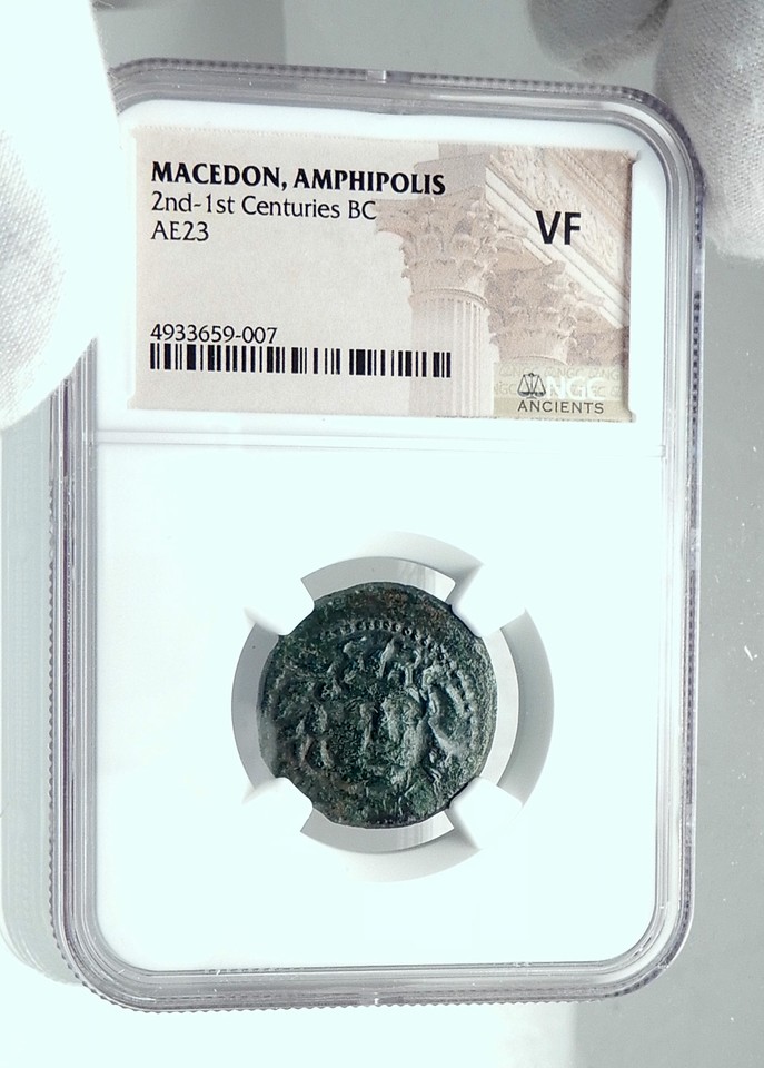 AMPHIPOLIS Macedonia 148-31BC Ancient Greek Coin GORGONEION ATHENA NGC ...