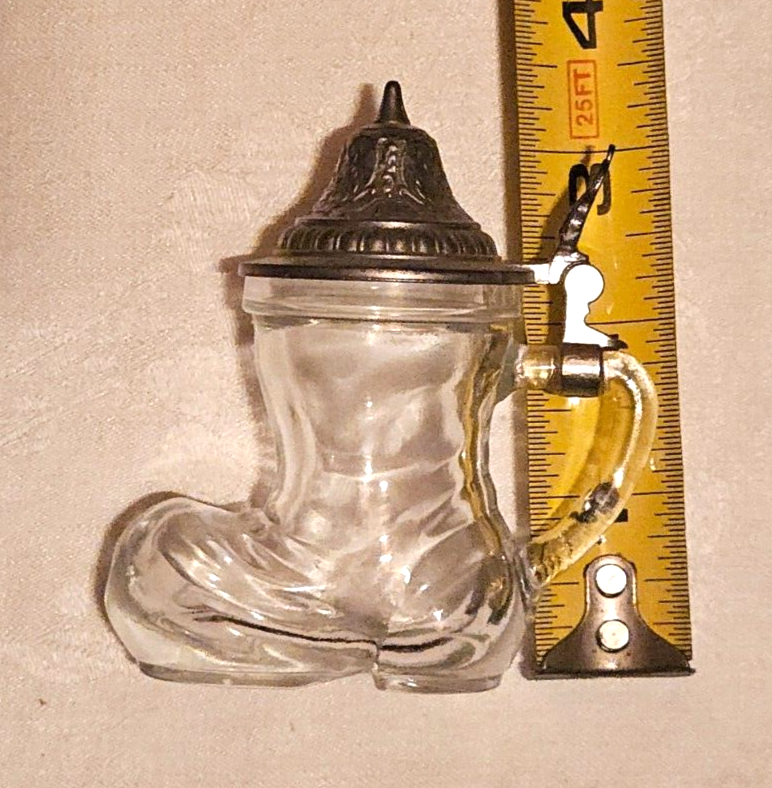 Vintage Clear Glass Bierstiefel Lidded Boot Beer Stein W. Germany ...