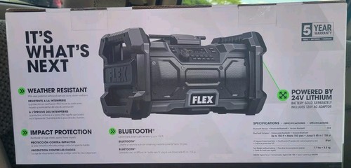 Flex Water Resistant Cordless 24v Jobsite Radio Bluetooth Speaker # ...