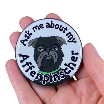 Black Affenpinscher Pinback Button Funny Dog Pin Accessories Handmade 2 ...