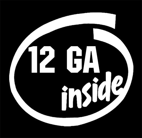 "12 GA Inside" decal sticker, Buck Shot,Shot Gun,Riot,Home Defense,Slug ...