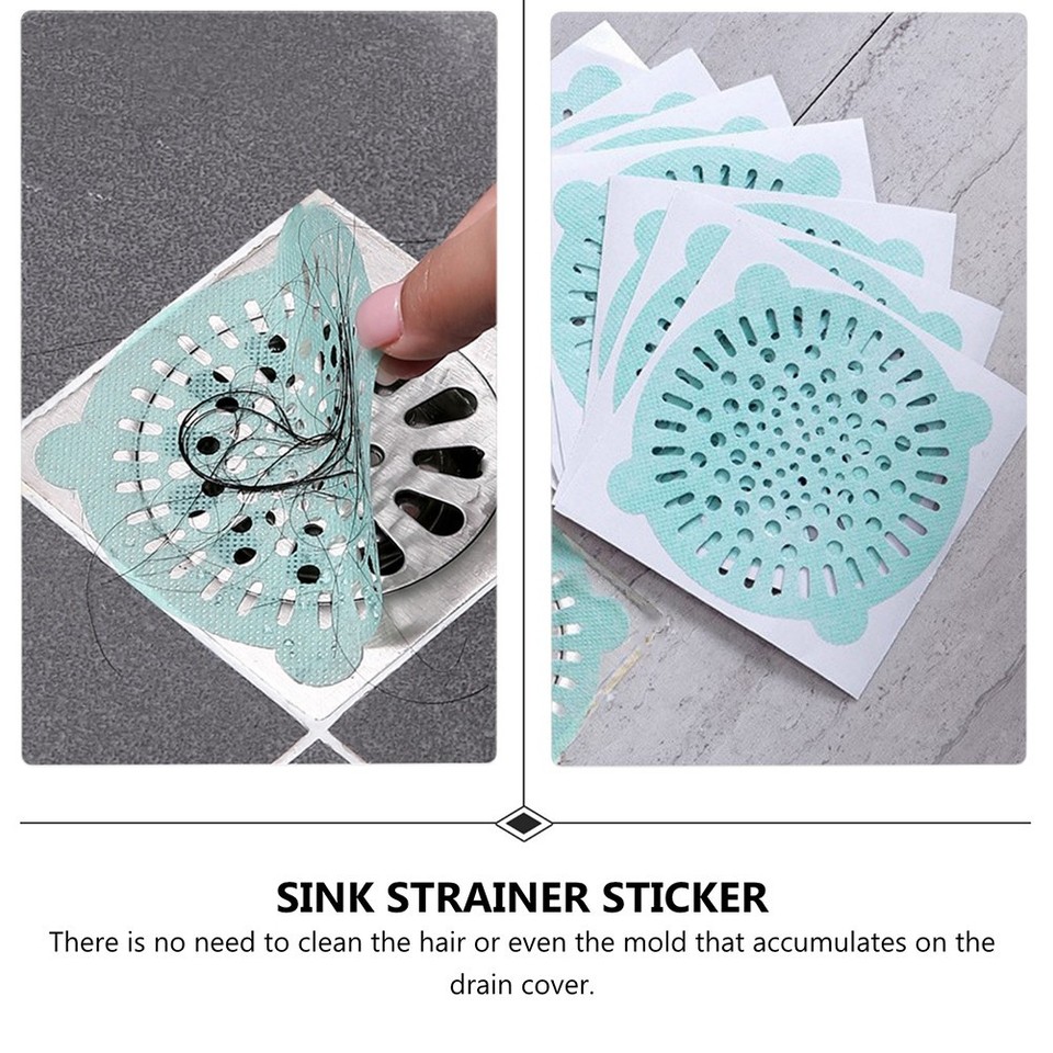30 Pcs Disposable Sink Strainer Sticker Floor Drain Hair Filter Sticker ...