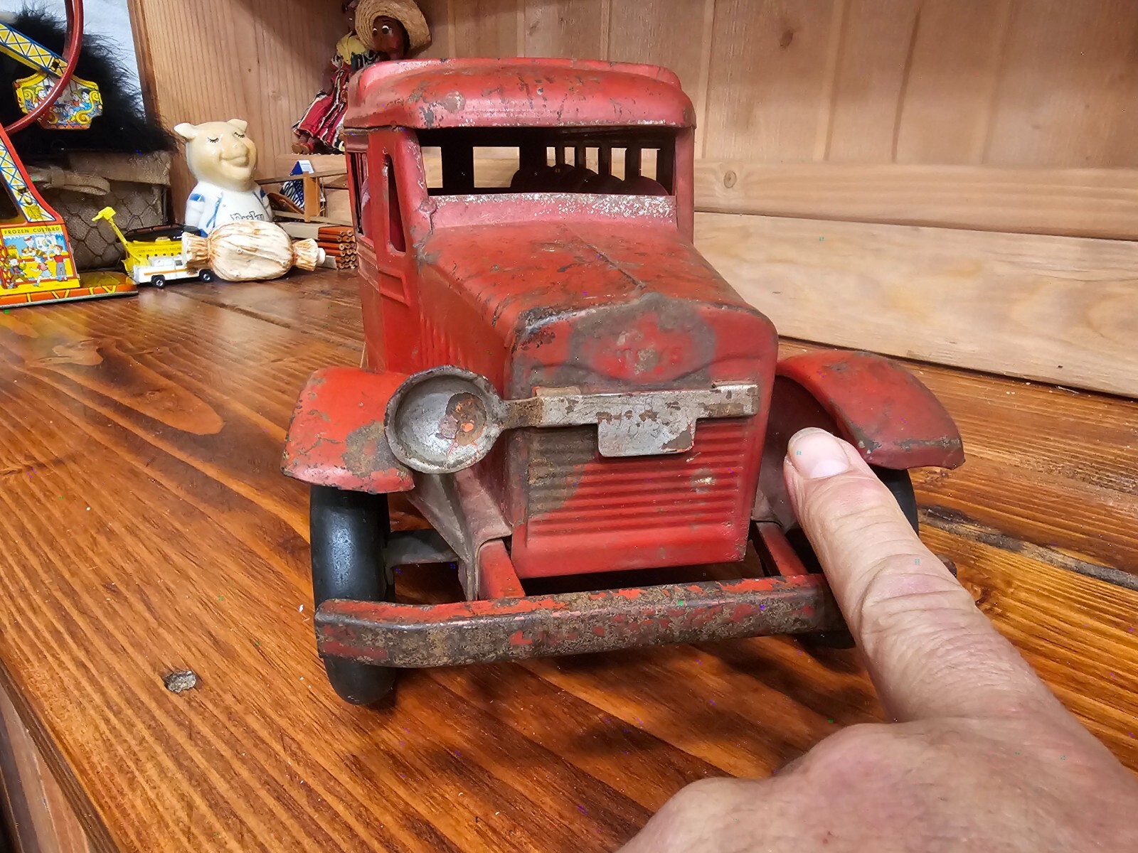 Cor Cor Toys Red Bus Truck c1920 Pressed Steel | eBay