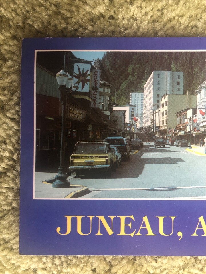 Juneau Alaska Postcard, used, postmarked 1990 Skagway, anchorage, used ...
