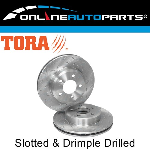 Front Drilled Slotted Disc Brake Rotors for Falcon BA BF FG XT 02-12 ...