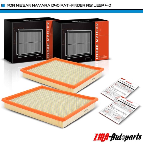 2Pcs Engine Air Filters for Jeep Grand Cherokee WJ Nissan Navara D40 ...