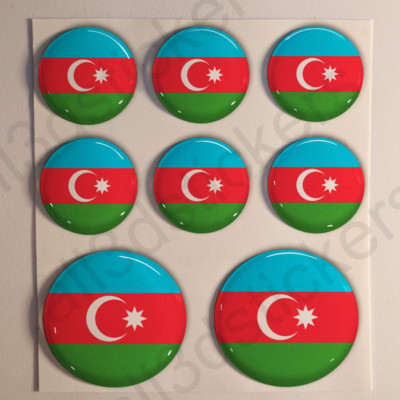 Stickers Azerbaijan Gel Domed Resin 3D Flags Azerbaijan Vinyl Sticker ...
