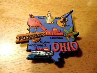 Ohio Colorful State Magnet by Classic Magnet Toledo Akron Cincinnati ...