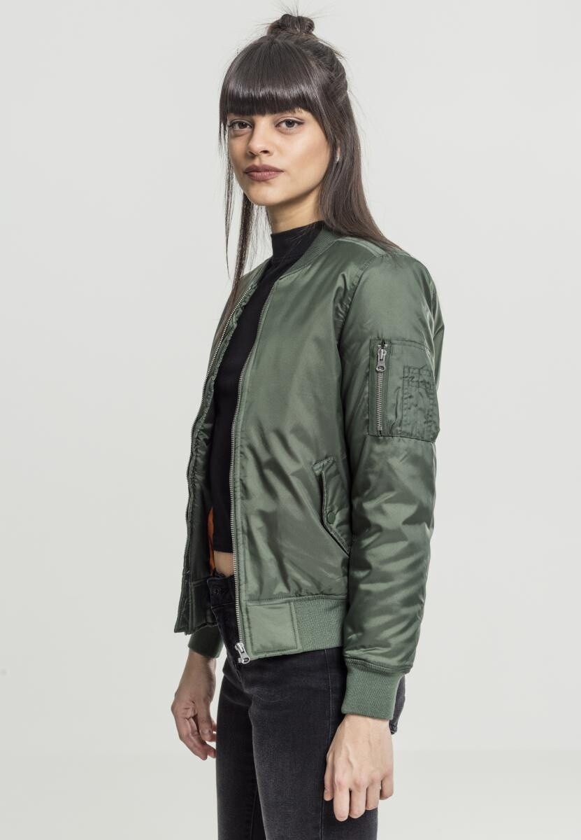 Urban Classics Damen Bomber Jacke Ladies Basic Bomber Jacket Olive | eBay