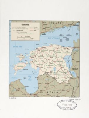 18" x 24" 1999 Map Of Estonia Rail Roads Expressways Roads | eBay