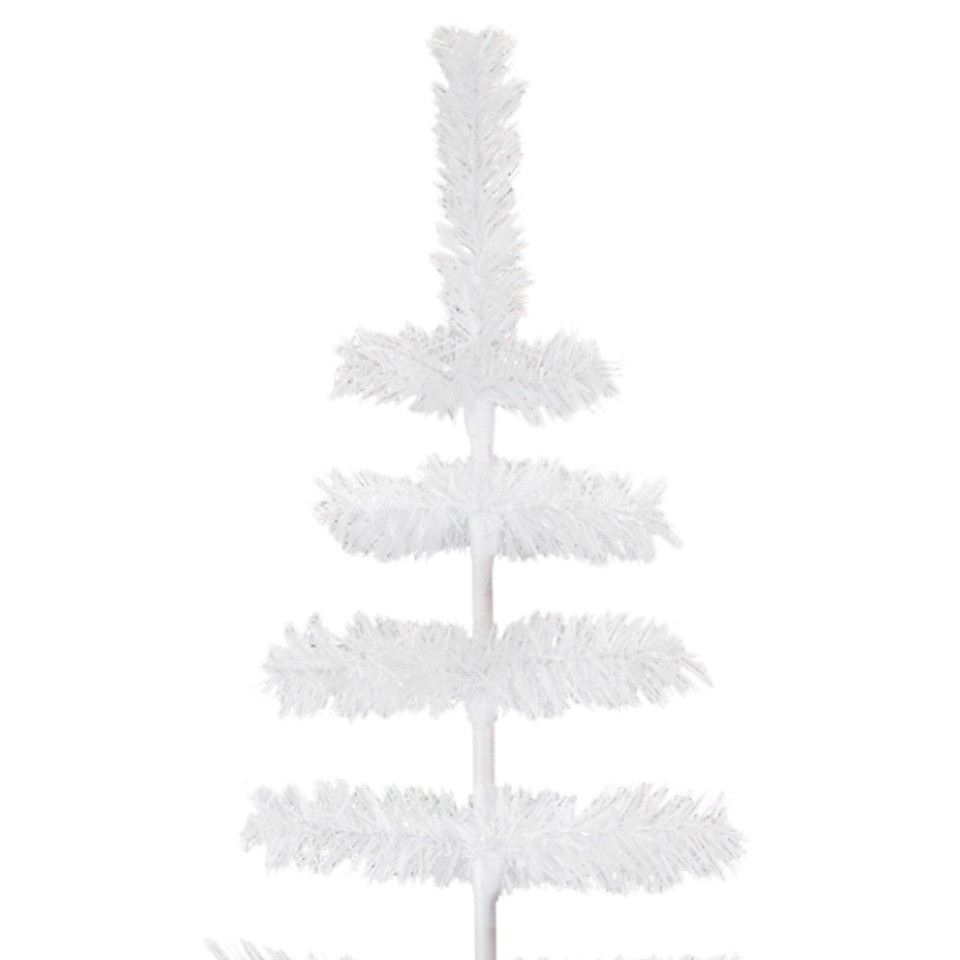 5FT White Christmas Feather Tinsel Tabletop Christmas Tree Xmas Tree 60 ...