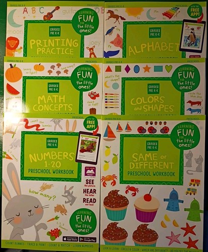 Lot of 6 Bendon Pre-school Kindergarten Alphabet Beginning Sounds Workbooks