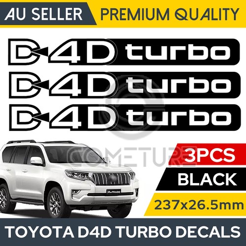 D4D Turbo Black Decal Sticker fits Toyota Prado Diesel Landcruiser Set ...