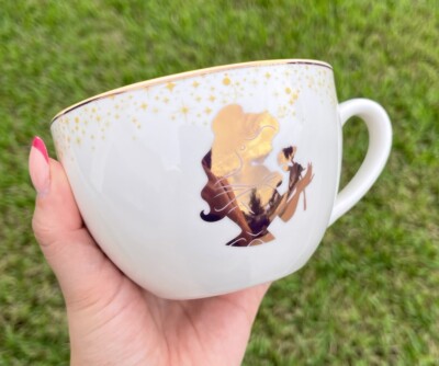 NEW BELLE Teacup DISNEY PRINCESS Rose Gold Trim | eBay