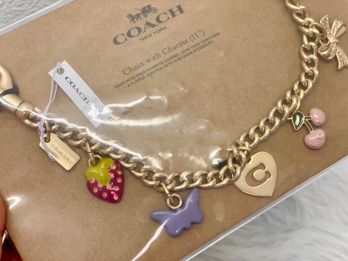 Coach Motif Extension swagger Chain with Charms Gold/Sliver Limited | eBay