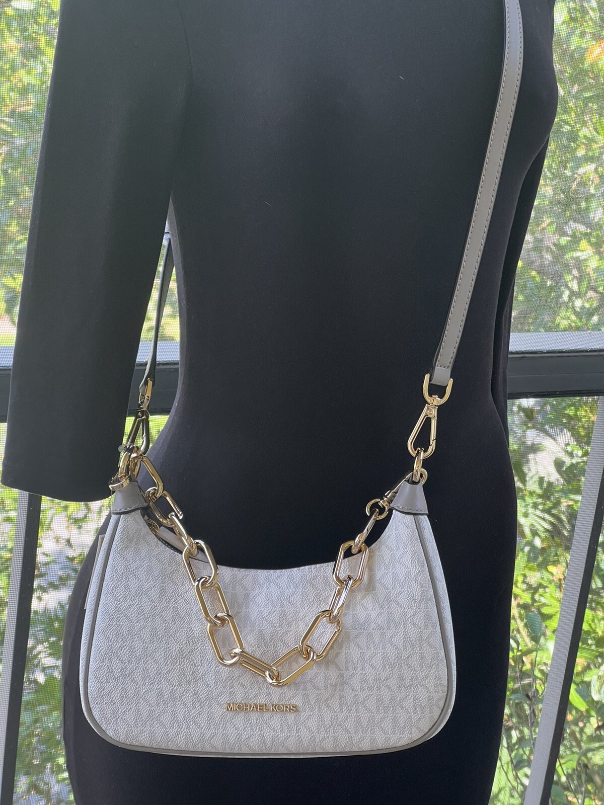 Michael Kors Cora Women's Pouchette Crossbody Bag - Bright White ...