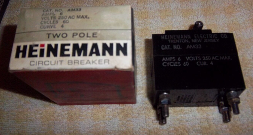 NEW Heinemann AM33 6 AMPS 250 VOLT 2 POLE RE-CIRK-IT CIRCUIT BREAKER | eBay