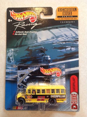 Hot Wheels NASCAR Racing School Bus #22 Caterpillar Ward Burton | eBay