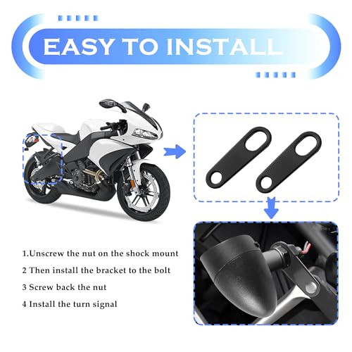 2PCS Rear Motorcycle Turn Signal Bracket,Straight Metal Brackets for ...