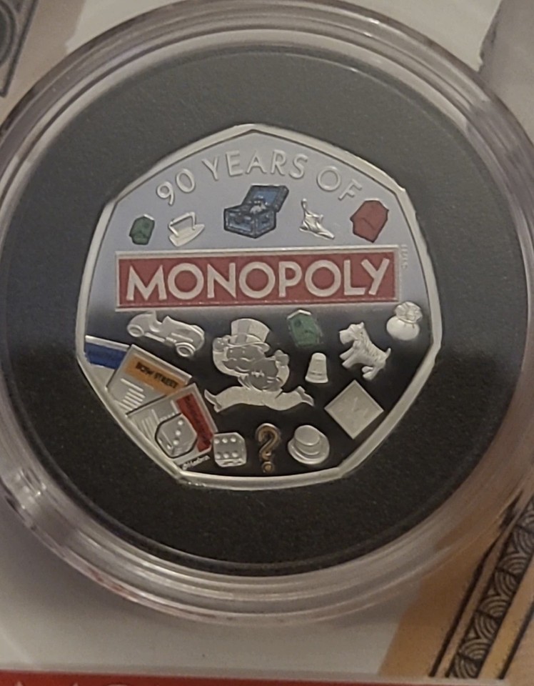 2025 Monopoly UK 50p Silver Proof Colour Coin ready to ship !! | eBay UK