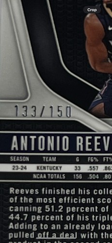 ANTONIO REEVES 2024-25 PRIZM BASKETBALL PREMIUM SET #253 PANDORA 133/ ...
