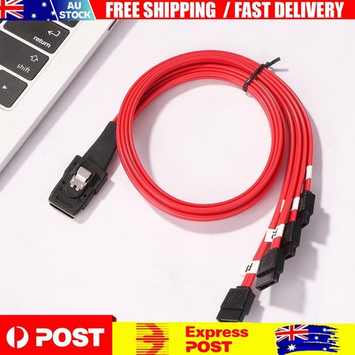 Mini SAS Power Cable SFF-8087 to 4 SATA Computer Hard Drive Data (Red ...