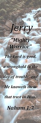 Jerry "Mighty Warrior" Keepsake Name Meaning Bookmark with Bible Verse ...