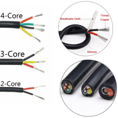 2/3/4 Core Silicone Sheathed Cable Wire Flexible Tinned Copper Power ...