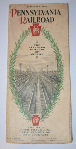 Original Map of Pennsylvania Railroad PRR, & Connections, Sept 1, 1905 ...