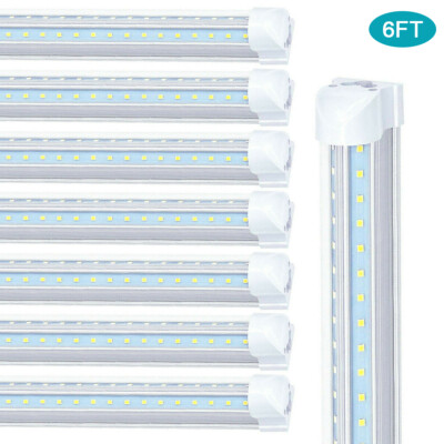 8 Pack T8 6FT LED Shop Light Fixtures 54W 6 Foot LED Tube Light Bulb ...