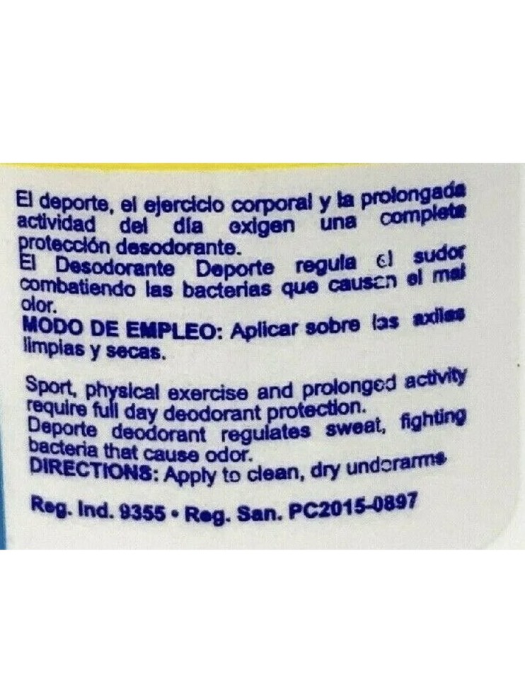 CREMA DESODORANTE DEPORTE 2oz 7460383814510| eBay