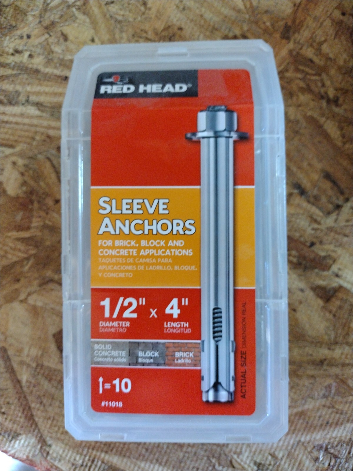 Red Head 1/2"x4" Zinc Coated Sleeve Anchors Solid Concrete-Blocks-Brick ...