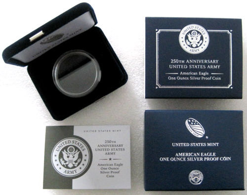 2025 American Eagle 250th U.S Army Silver Proof (OGP Box & COA) No Coin ...