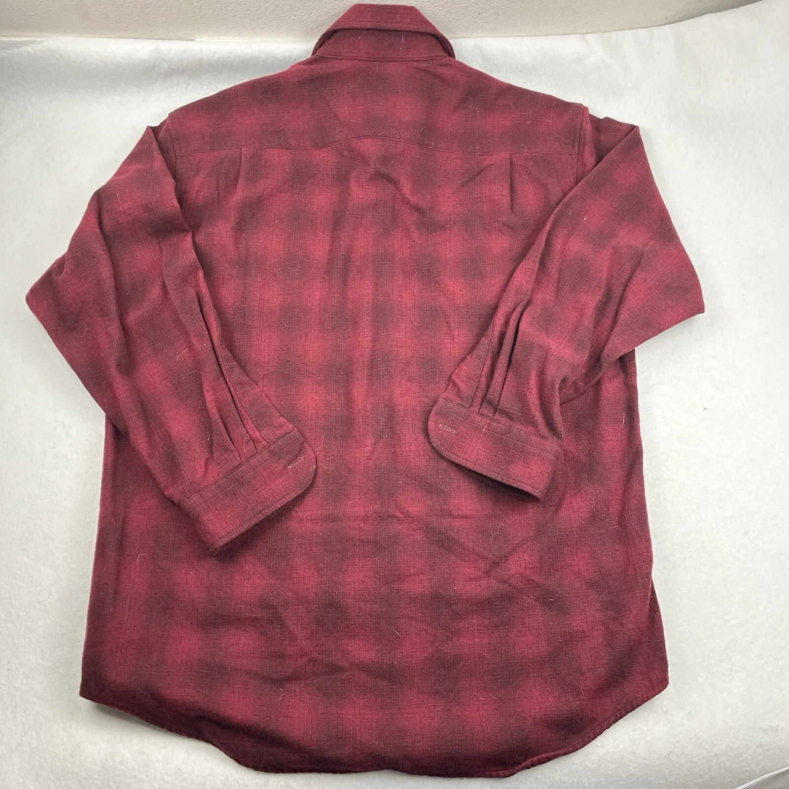 Vintage Pendleton Heritage Huntsman Flannel Medium 100% Wool Red Maroon ...