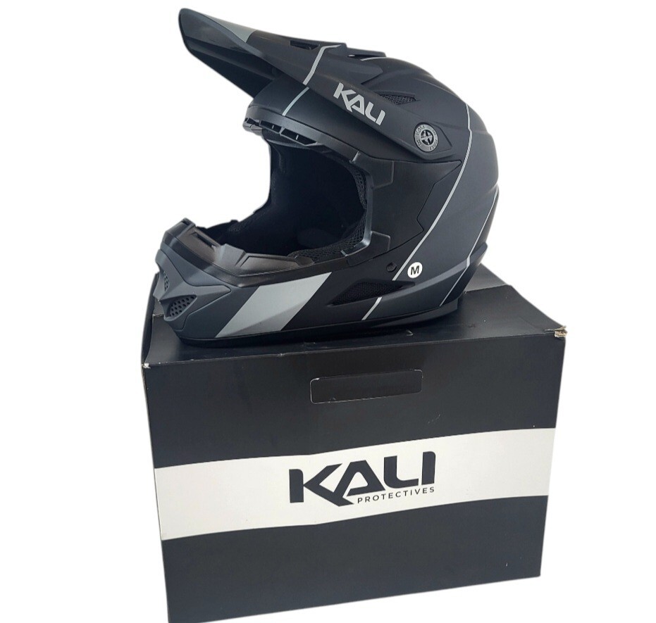 Kali Protectives Zoka Full Face Helmet - Stripe Matte Black / Grey ...
