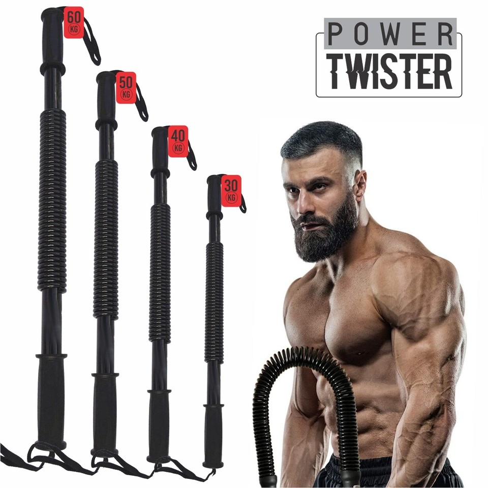 Arm Power Twister Flexible Stretch Spring Bendy Bar Gym Black 20 30 40 ...