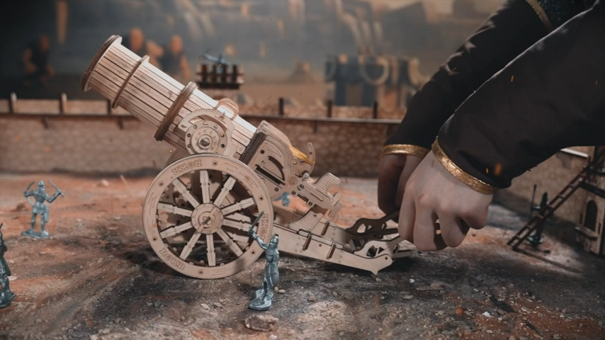 ROKR 3D Wooden Puzzle Justice Guard Epic War Ballista Cannon DIY Model ...