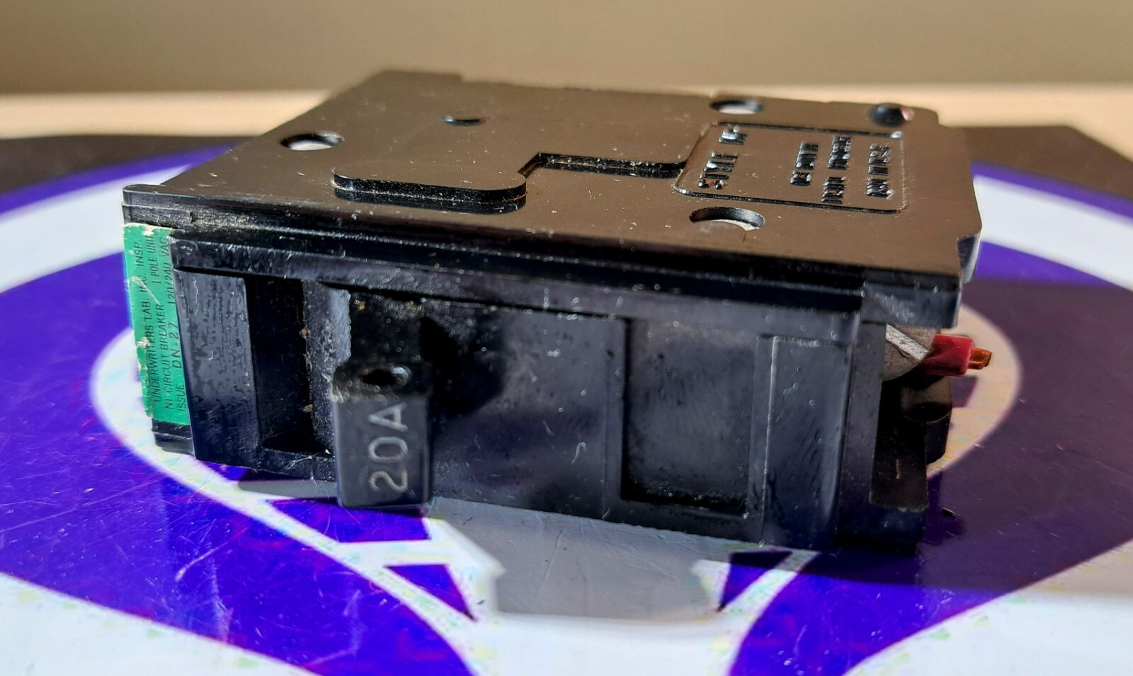 UNDERWRITERS LAB CIRCUIT BREAKER DN-27 1 POLE 120/240 V.A.C. 20 AMP | eBay