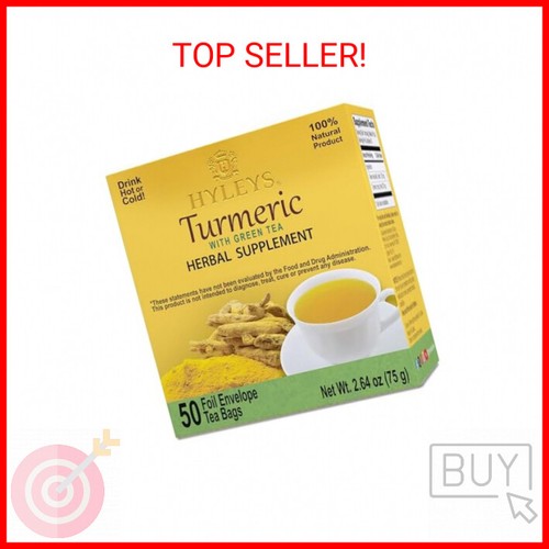 Hyleys Turmeric & Green Tea - Natural Antioxidant Herbal Tea - 50 Tea ...