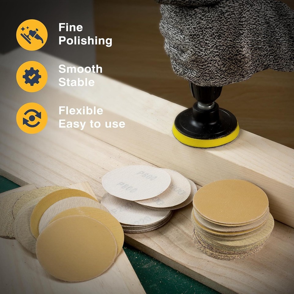 25/50 PCS 3 Inch Hook and Loop 40-600 Grit No Hole Sanding Discs For DA ...