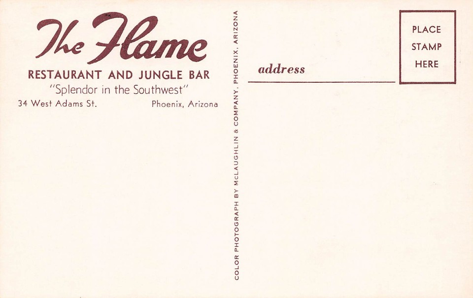 Phoenix AZ Arizona The Flame Restaurant and Jungle Bar Interior Vtg ...
