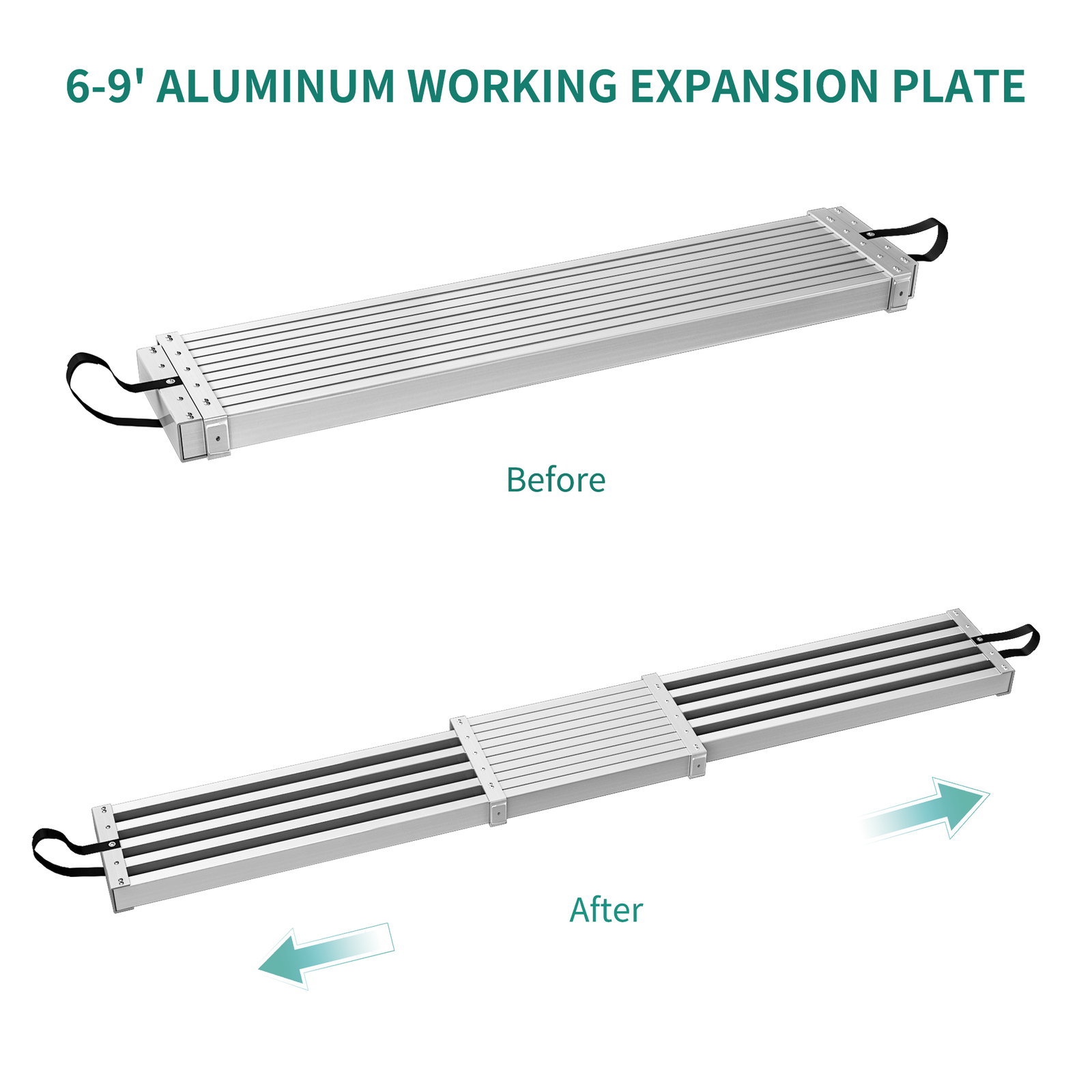 Aluminum Work Plank 9ft Telescoping Plank 440lbs Capacity Scaffold ...