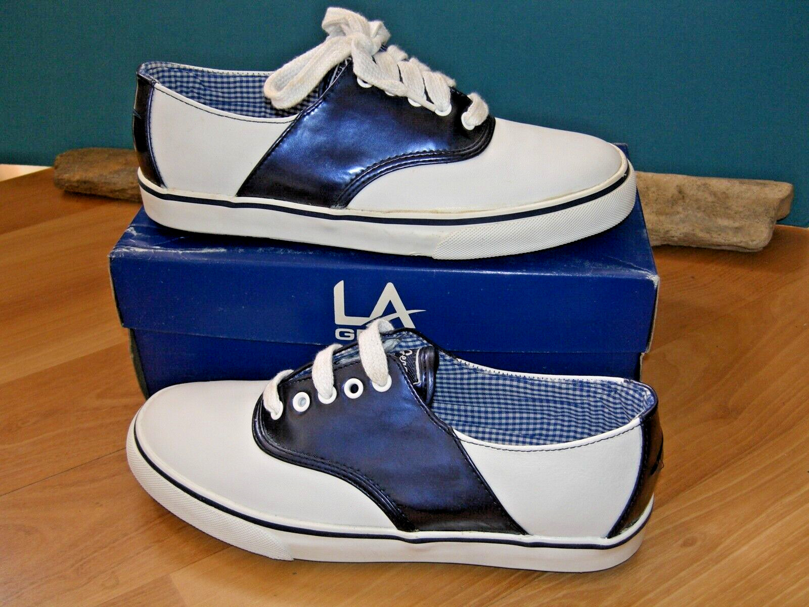 1990s LA Gear Blue/white Saddle Shoes womens 7 1/2 - Gem